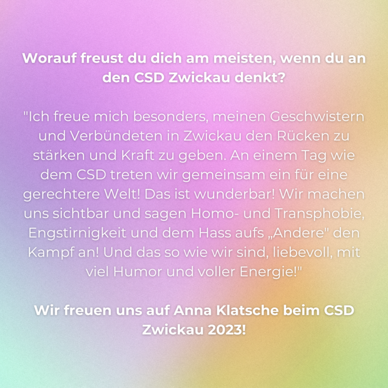 Anna Klatsche auf dem CSD – CSD Zwickau